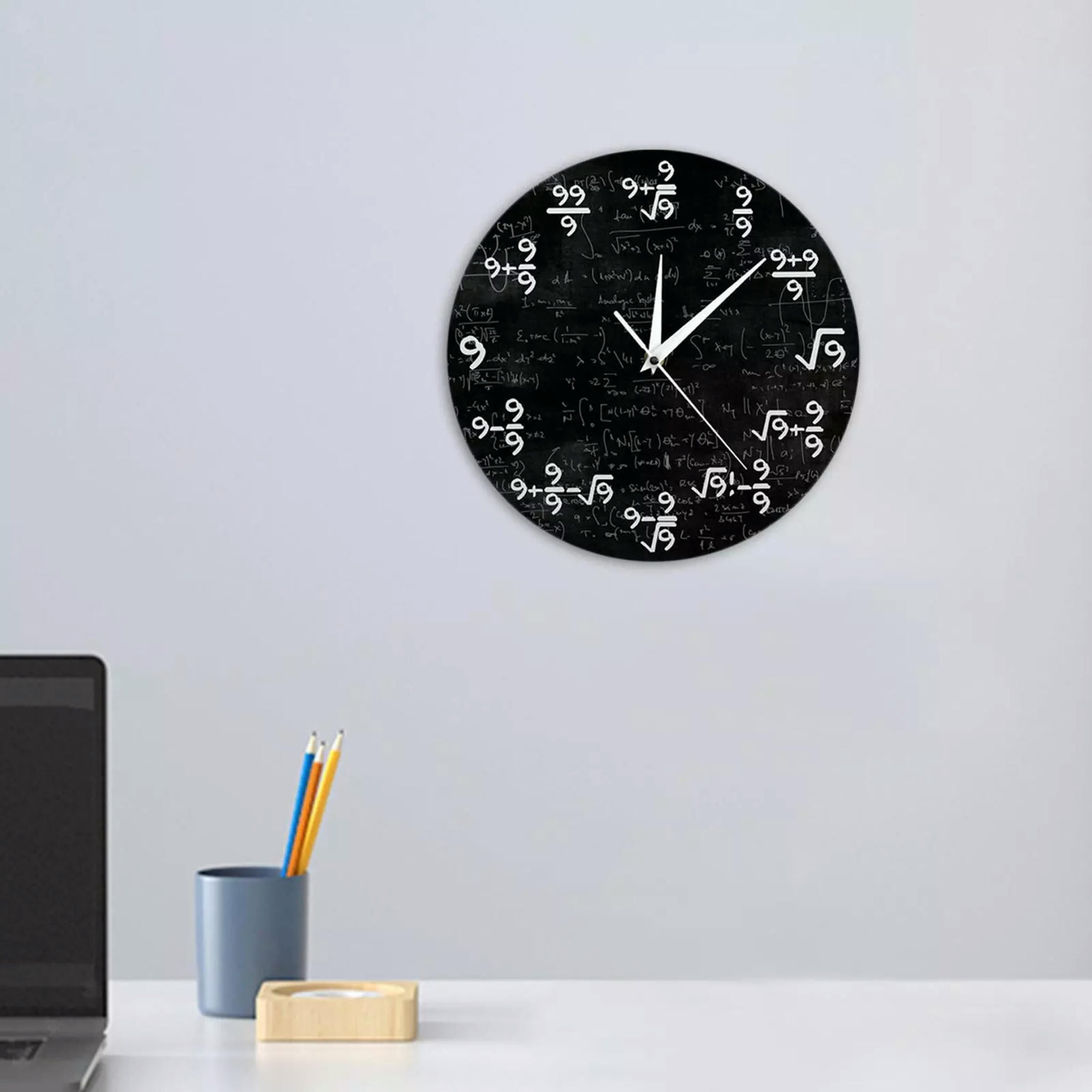 TUMALL Math Wall Clock 12 inch Mathematical Equations Clock Classroom ...