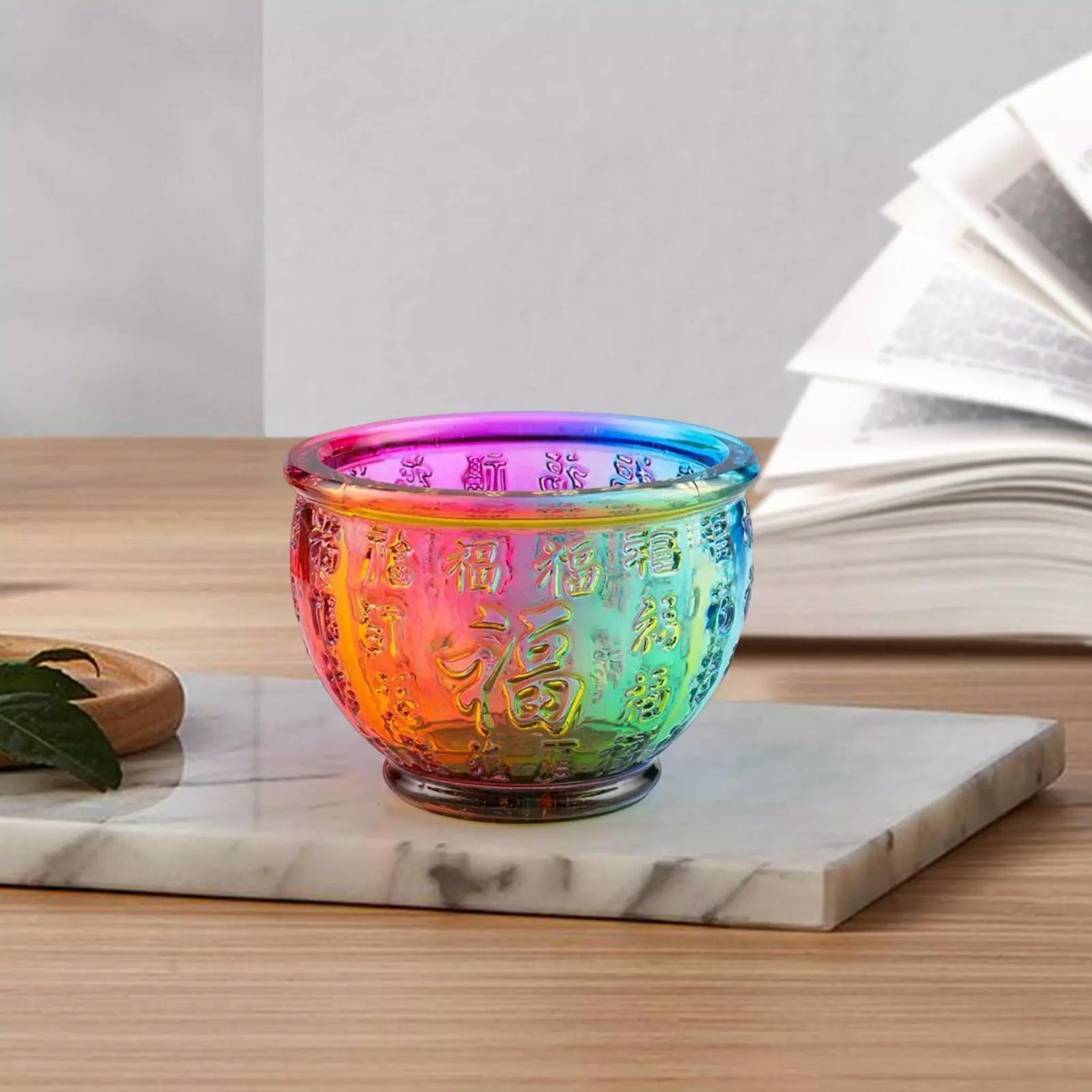 TUMALL Money Pot Treasure Bowl Rice Vat Sculpture Glass Fortune ...