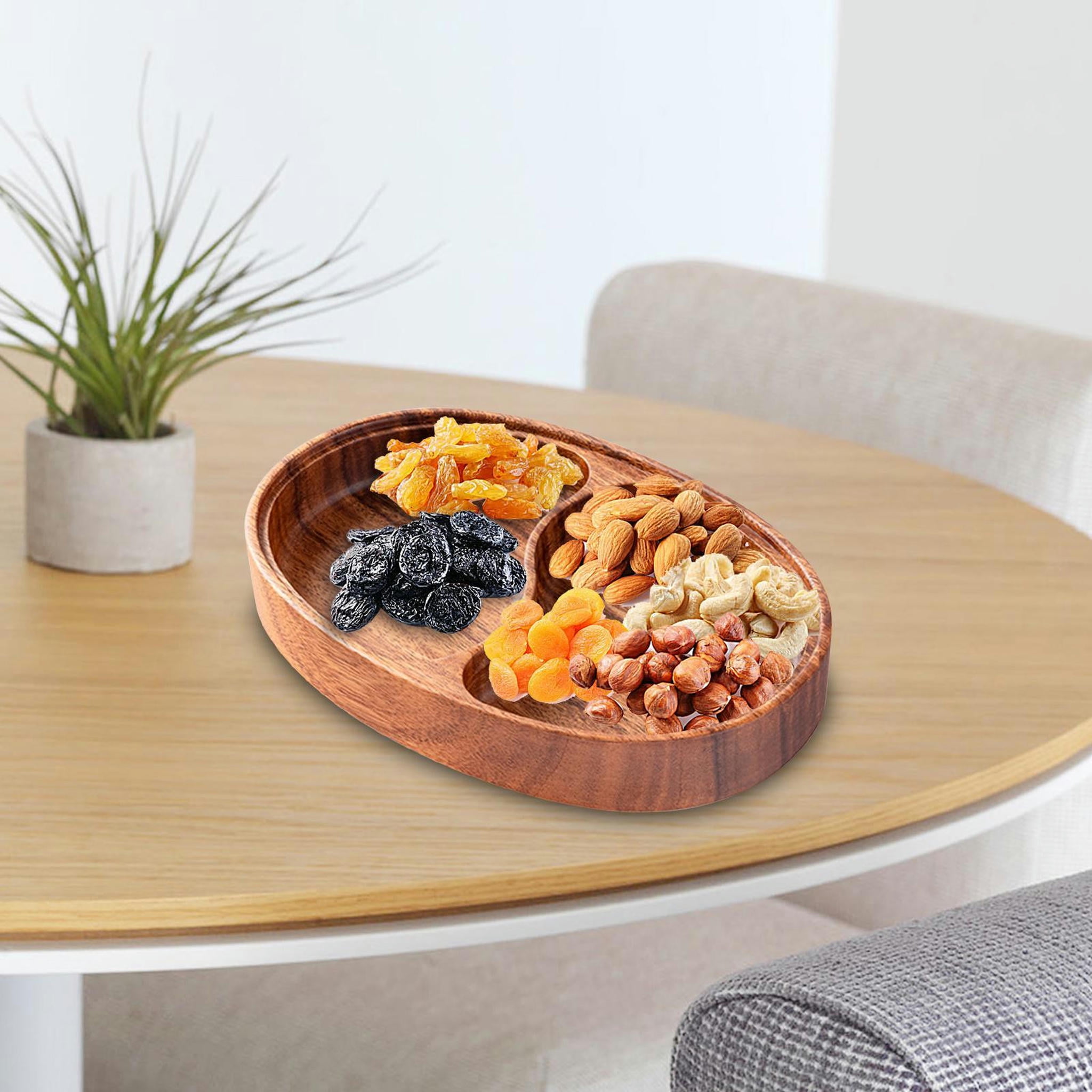 TUMALL Serving Tray Snack Basket Bowl Veggie Tray with Compartment ...