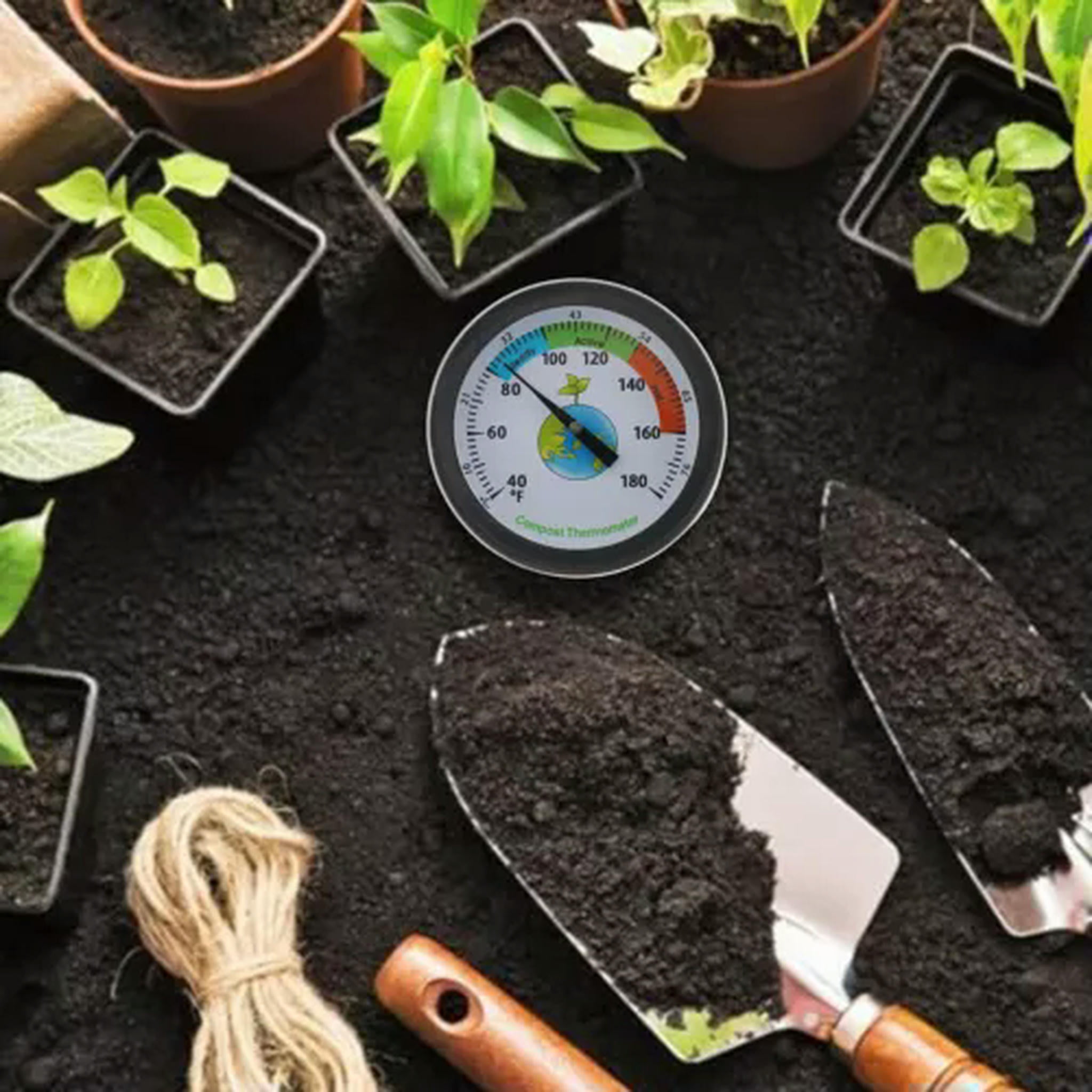 TUMALL Soil Thermometer 1 Piece 200mm Good Performance Stainless Steel ...