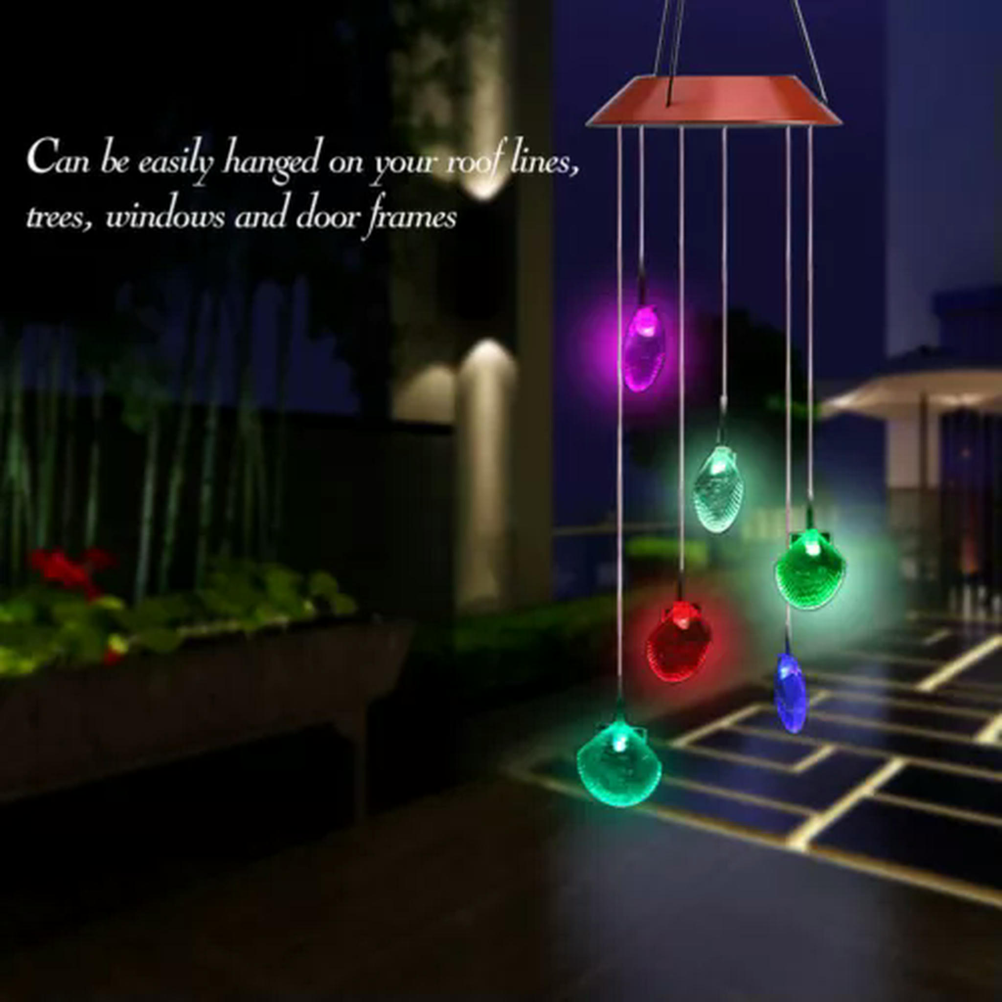 TUMALL Solar Color Changing Powered Wind LED Lights Garden Hanging ...