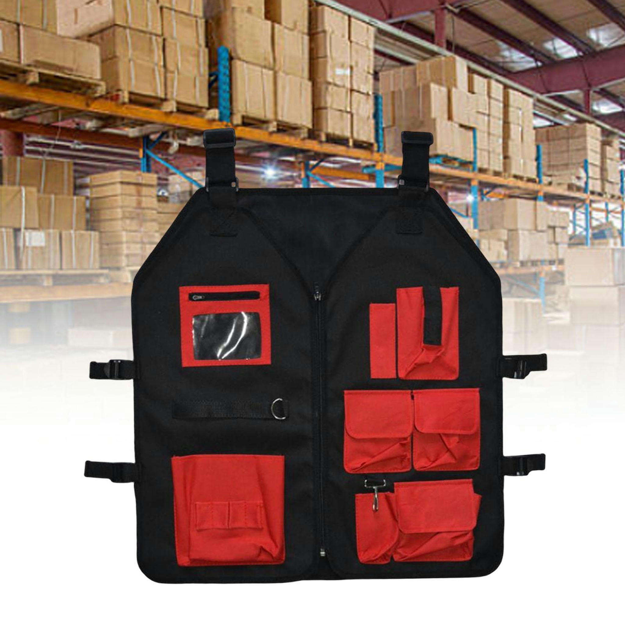 TUMALL Tool Vest Construction Site Work Vest Waist Bag Carpenter Vest ...