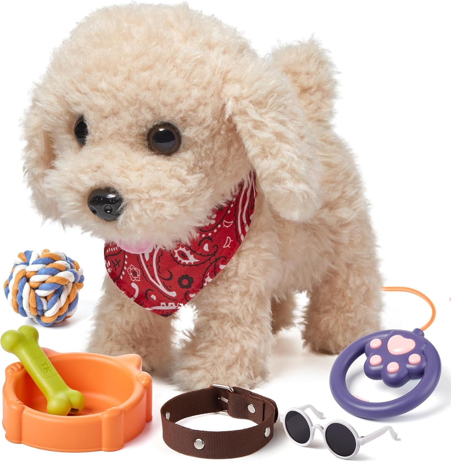 TUMAMA Remote Control Electronic Plush Puppy Dog Toy, Fun Interactive ...