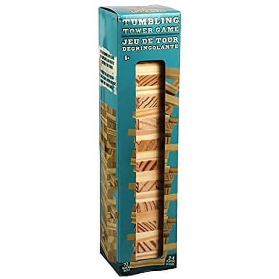 Team Block Tumbling Tower Game - 72 Piece Set, Miniature Stacking ...