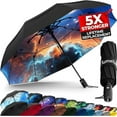 TUMELLA Strongest Windproof Travel Umbrella (Compact, Superior & Beautiful), Small Strong but ...