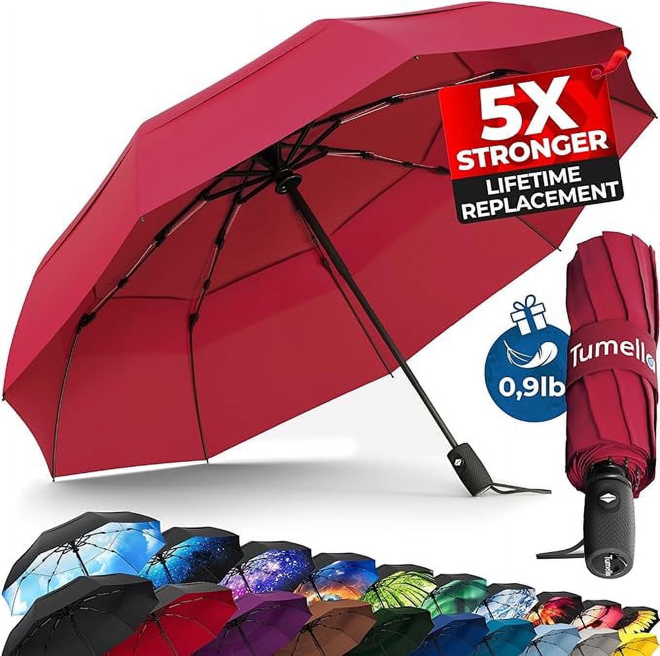 TUMELLA Strongest Windproof Travel Umbrella (Compact, Superior ...