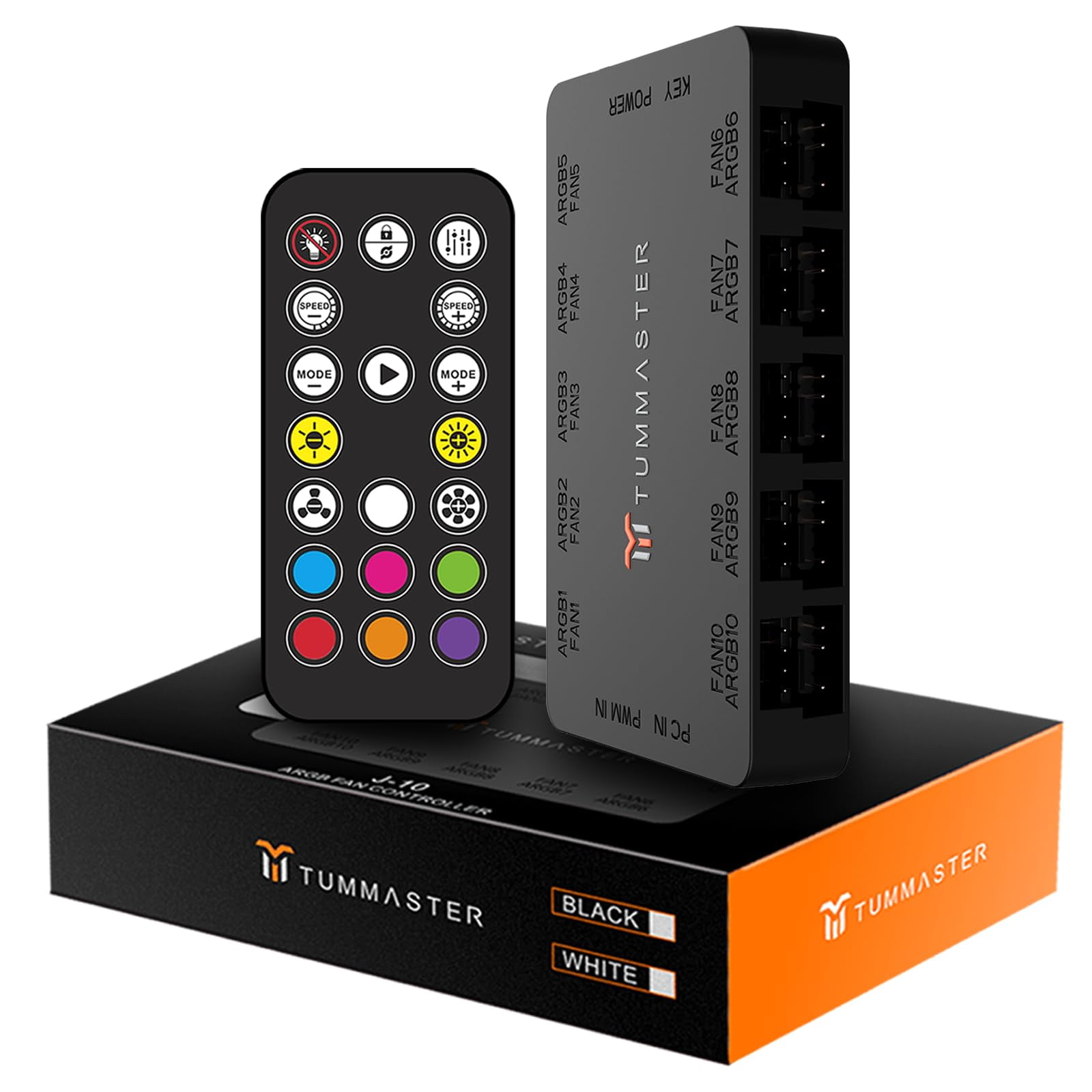 TUMMASTER ARGB Fan HUB, RRF12 10-Port 4 Pin Fan Controller, 5V-3Pin ...
