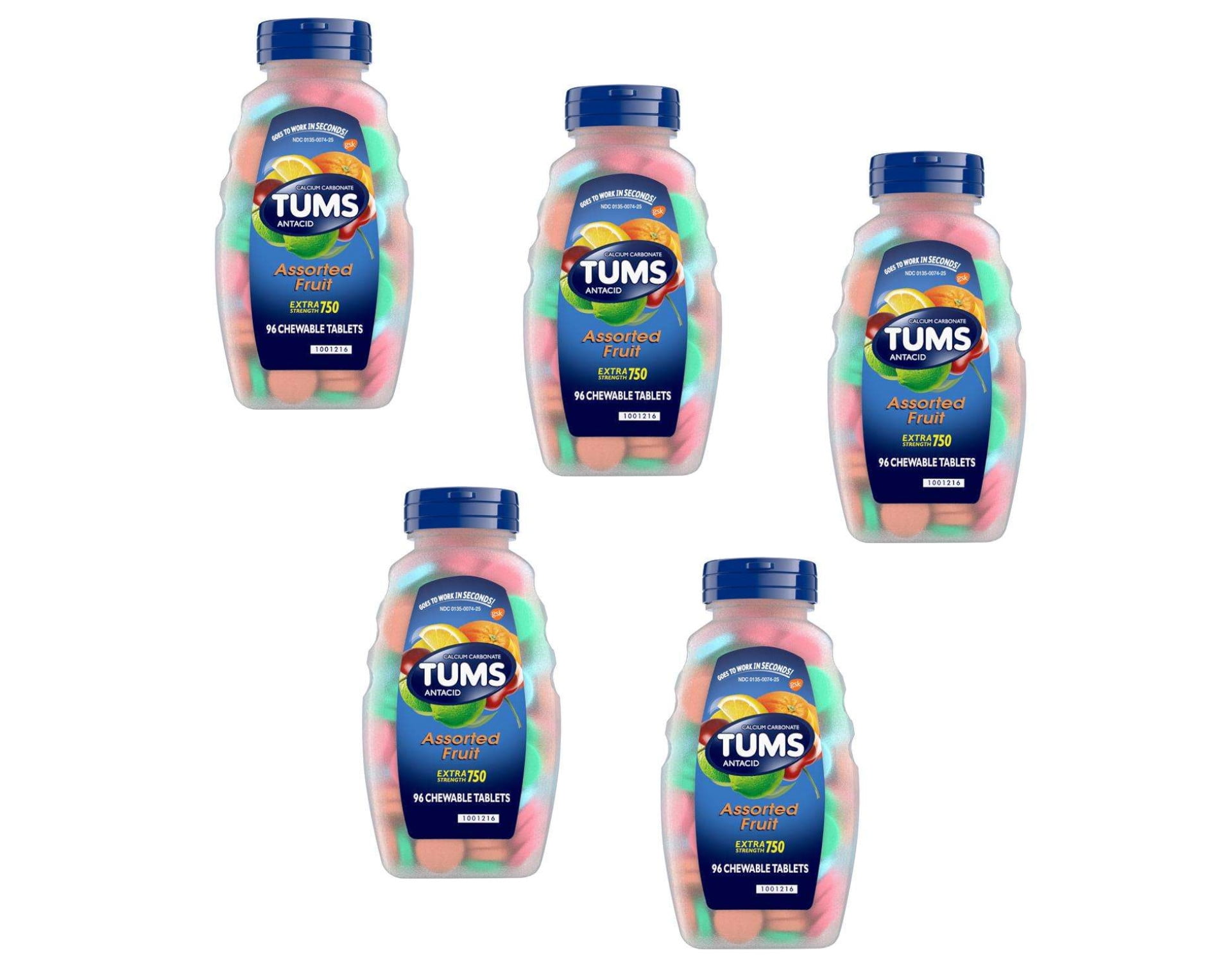 TUMS Antacid X-Strength Fast Acting Heartburn Relief Assorted 96ct, 5 ...