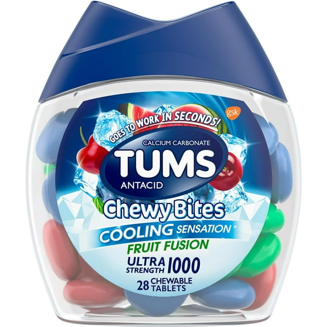 TUMS Chewy Bites Cooling Sensation Ultra Strength Antacid Chewable's ...