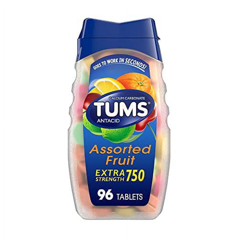 TUMS Extra Strength Antacid Tablets for Chewable Heartburn Relief and ...