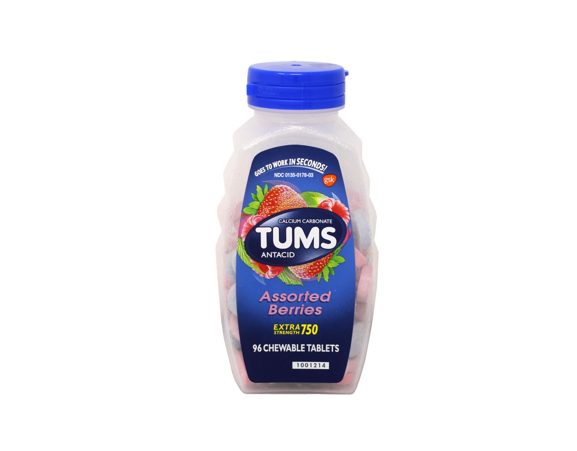 TUMS Extra Strength Assorted Berries Antacid Tablets for Heartburn ...