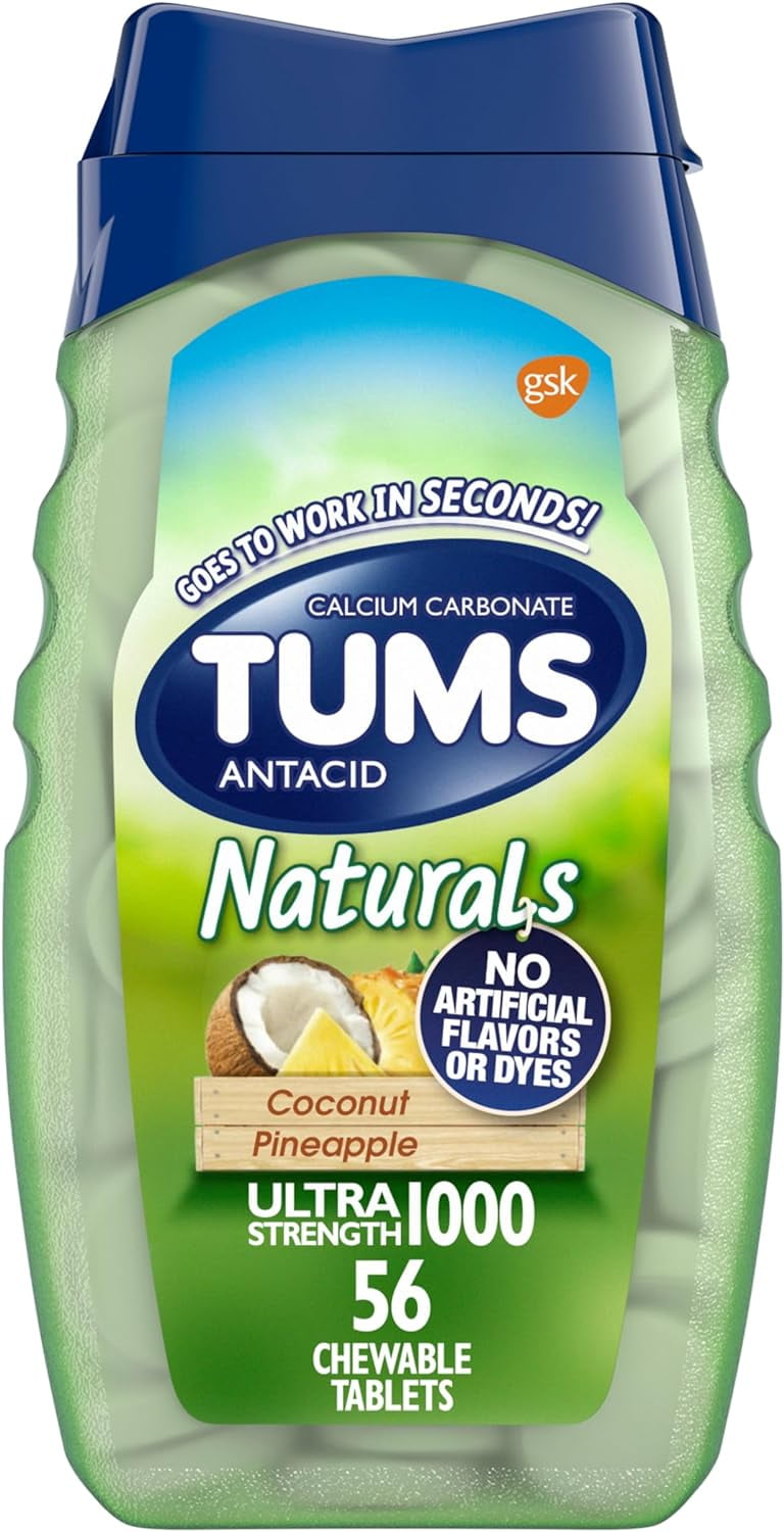 TUMS Naturals Chewable Ultra Strength Antacid Chews for Heartburn ...