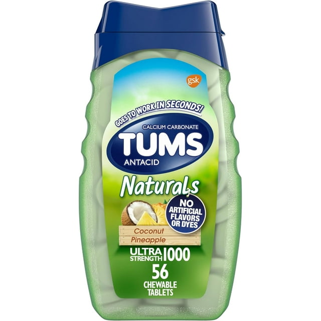 TUMS Naturals Chewable Ultra Strength Antacid Chews for Heartburn ...