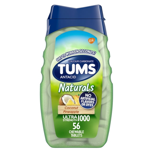 TUMS Naturals Chewable Ultra Strength Antacid Chews for Heartburn ...