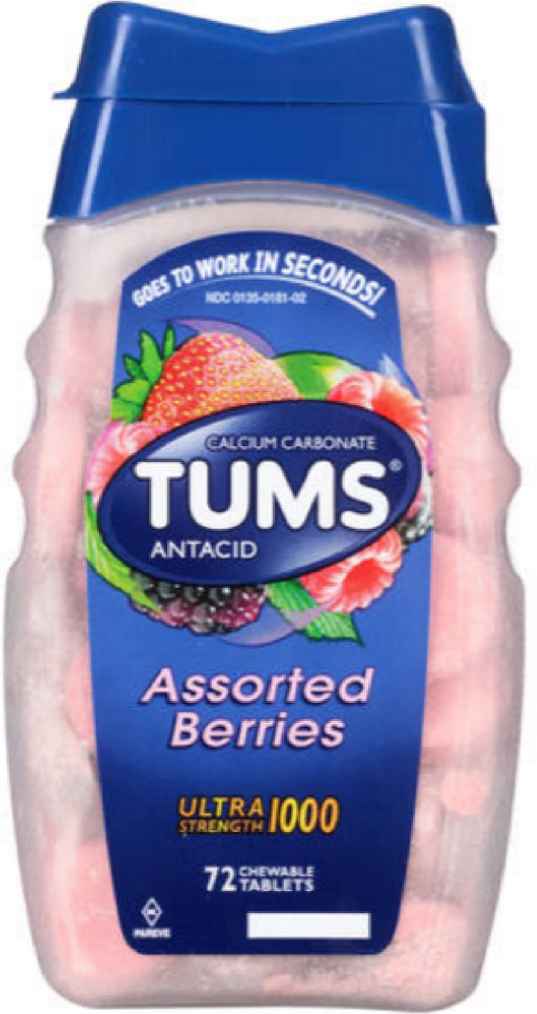 TUMS Ultra 1000 Tablets Assorted Berries 72 Tablets (Pack of 6 ...