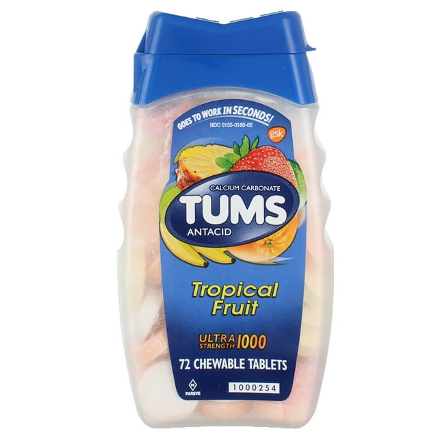 TUMS Ultra Strength Antacid/Calcium Chewable Tablets, Assorted Fruit 72 ...