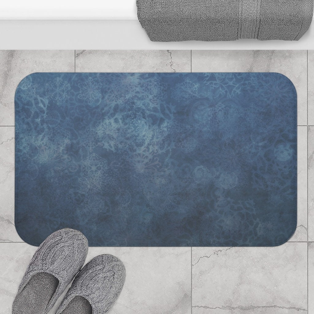 TUNIU Abstract Art Bohemian Bath Mat Navy Blue Vignette Modern Abstract ...