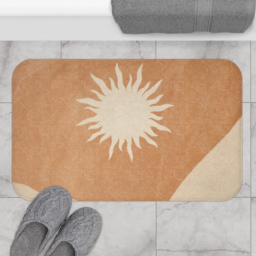 TUNIU Boho Bath Mat and Rug Desert Sun Terracotta Southwestern Bohemian ...