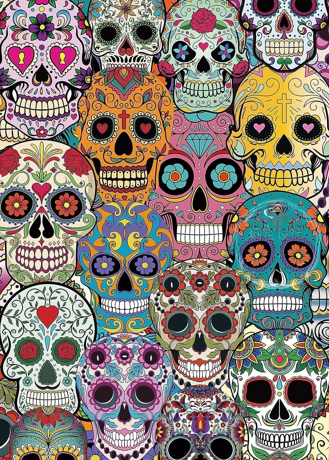 TUNIU Fun Wooden Puzzle The Dead Sugar Skull Puzzles for Adults s ...