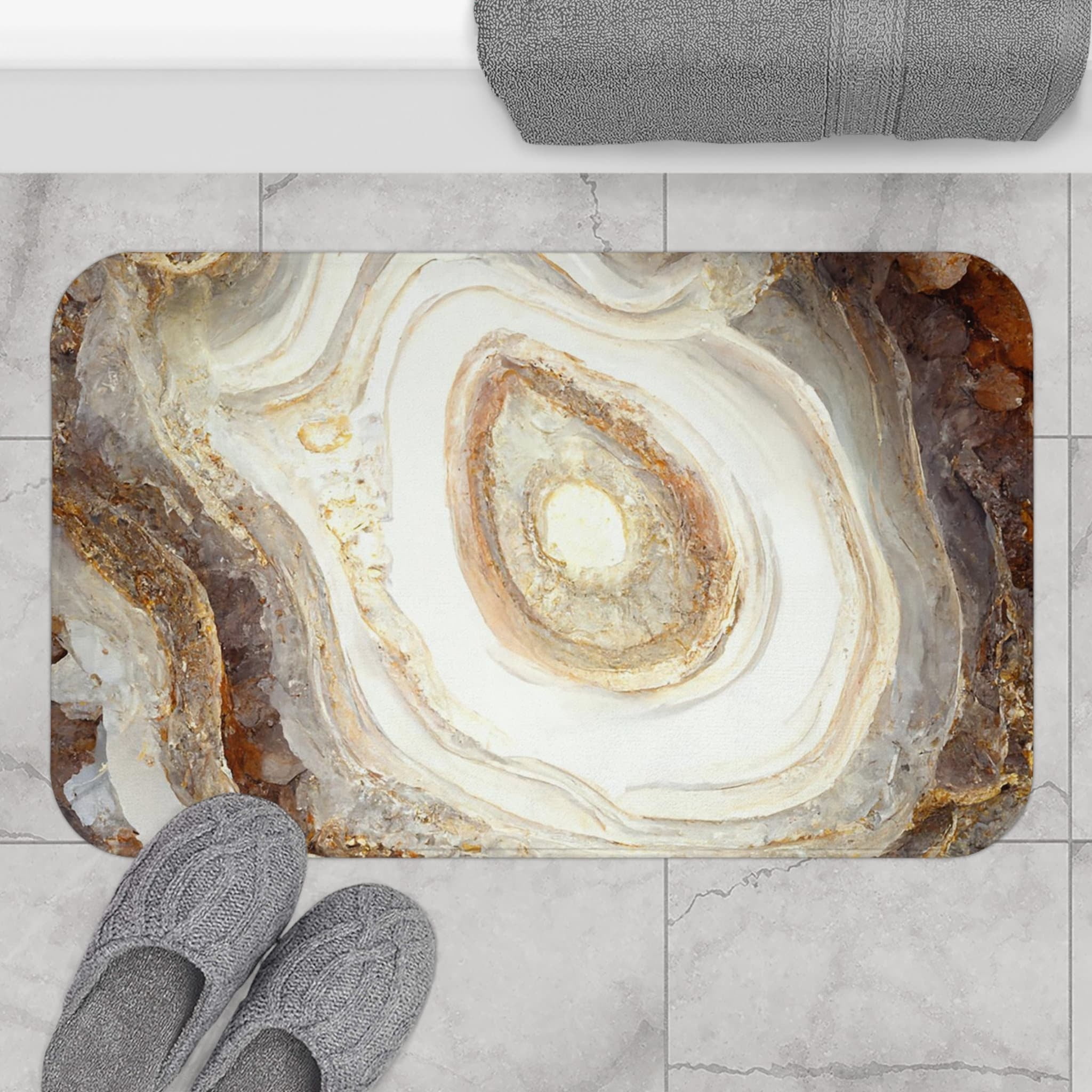 TUNIU Geode Crystal Bath Mat, Quartz Crystal Bathroom Mat, Unique Artsy ...