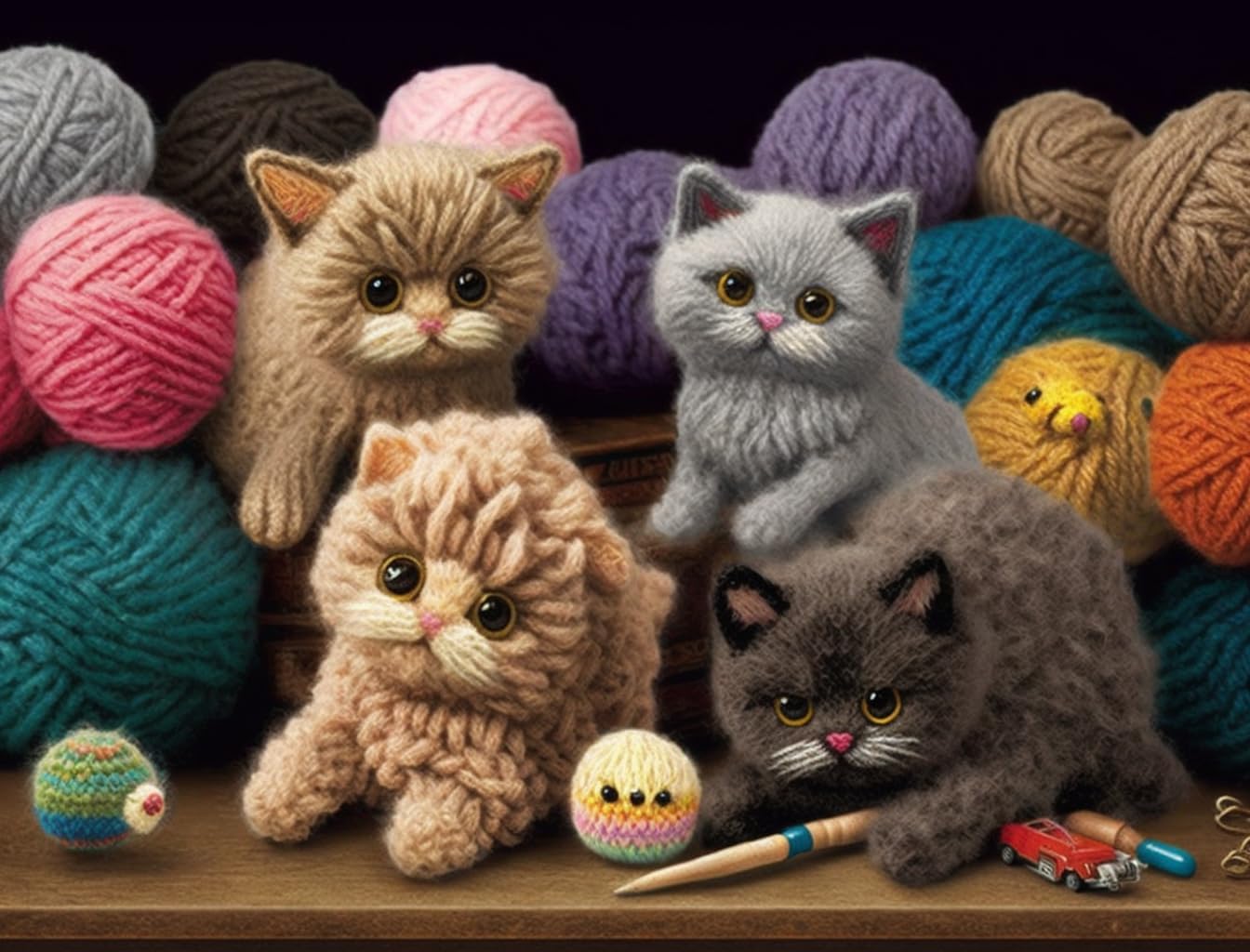 TUNIU Jigsaw Puzzle Cute Kittens Puzzles for Adults，Wooden Puzzle，Toy ...