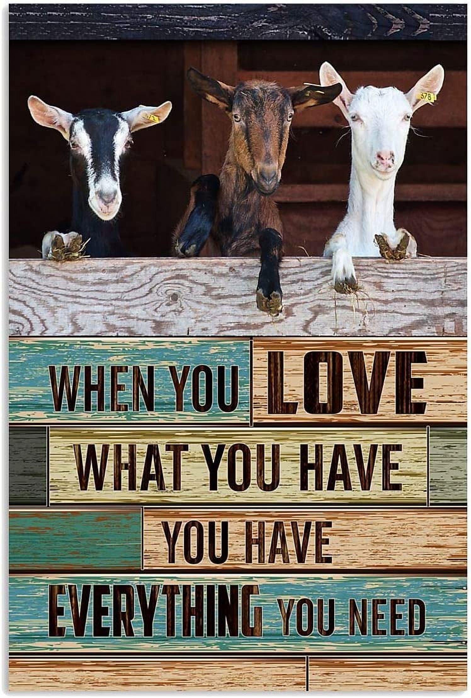 TUNIU Jigsaw Puzzle Goat When You Love What You Have Puzzles for Adults ...