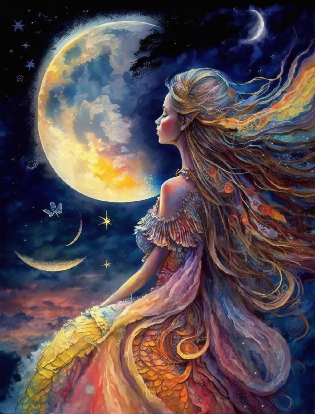 TUNIU Jigsaw Puzzles Beautiful Moon Goddess Wooden Puzzle for Adults ...