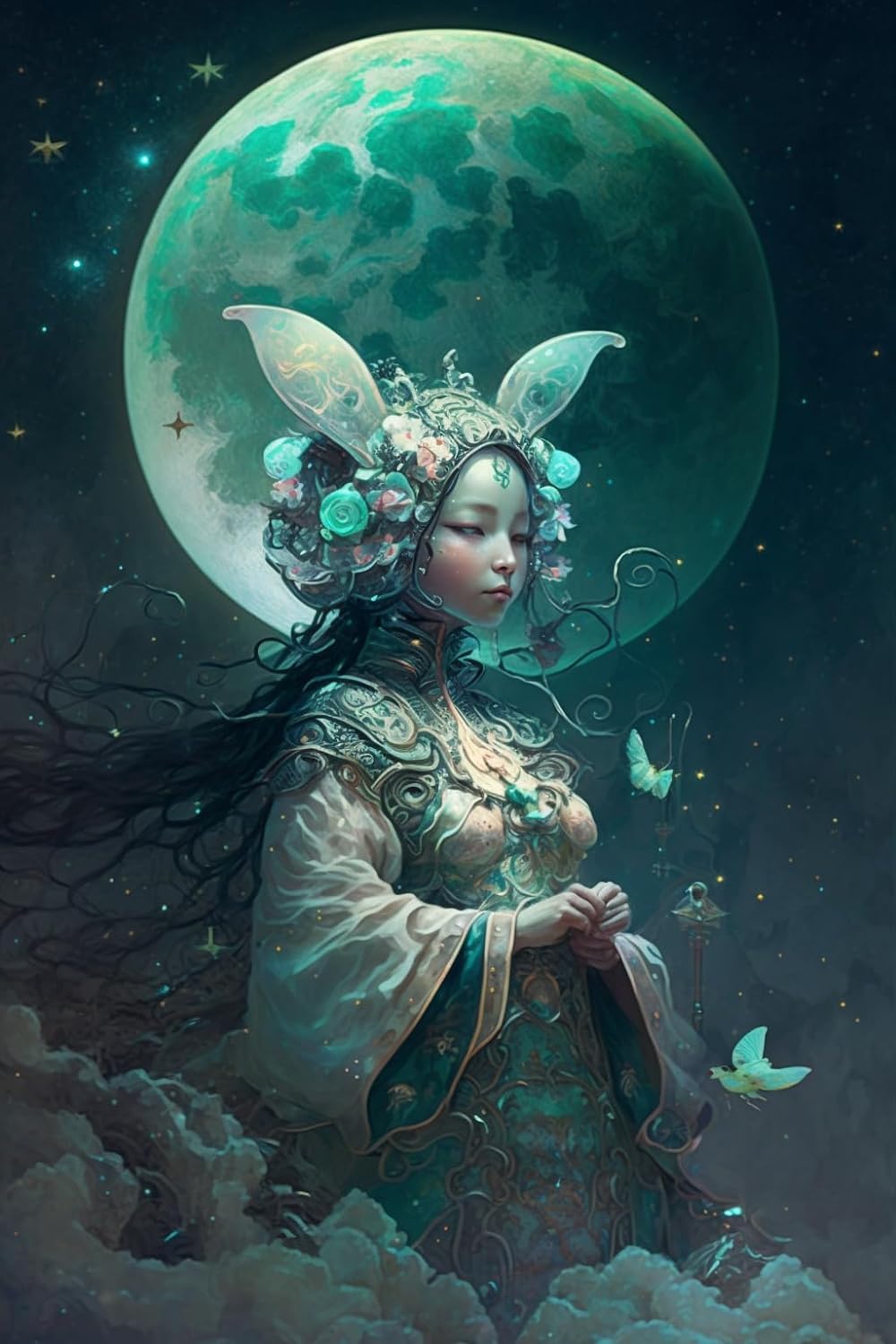 TUNIU Jigsaw Puzzles Dream Rabbit Fairy Wooden Puzzle for Adults ...