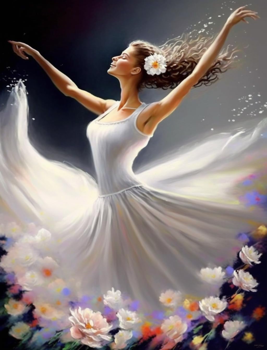 TUNIU Jigsaw Puzzles Girls Dance in The Flowers Wooden Puzzle for ...