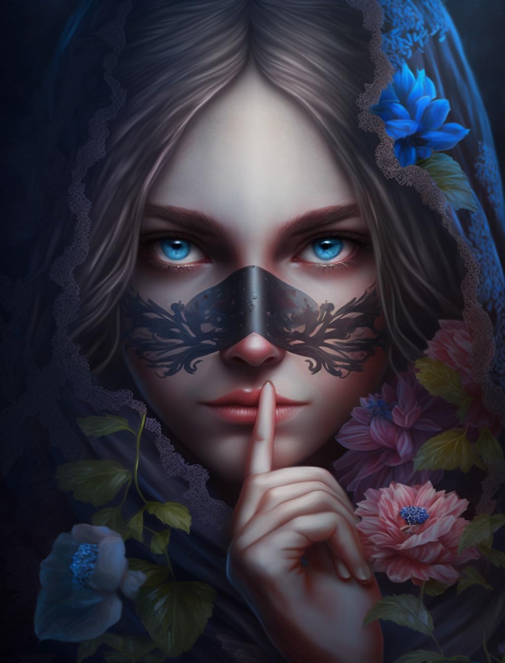 TUNIU Jigsaw Puzzles Mysterious Veil Girl Wooden Puzzle for Adults ...