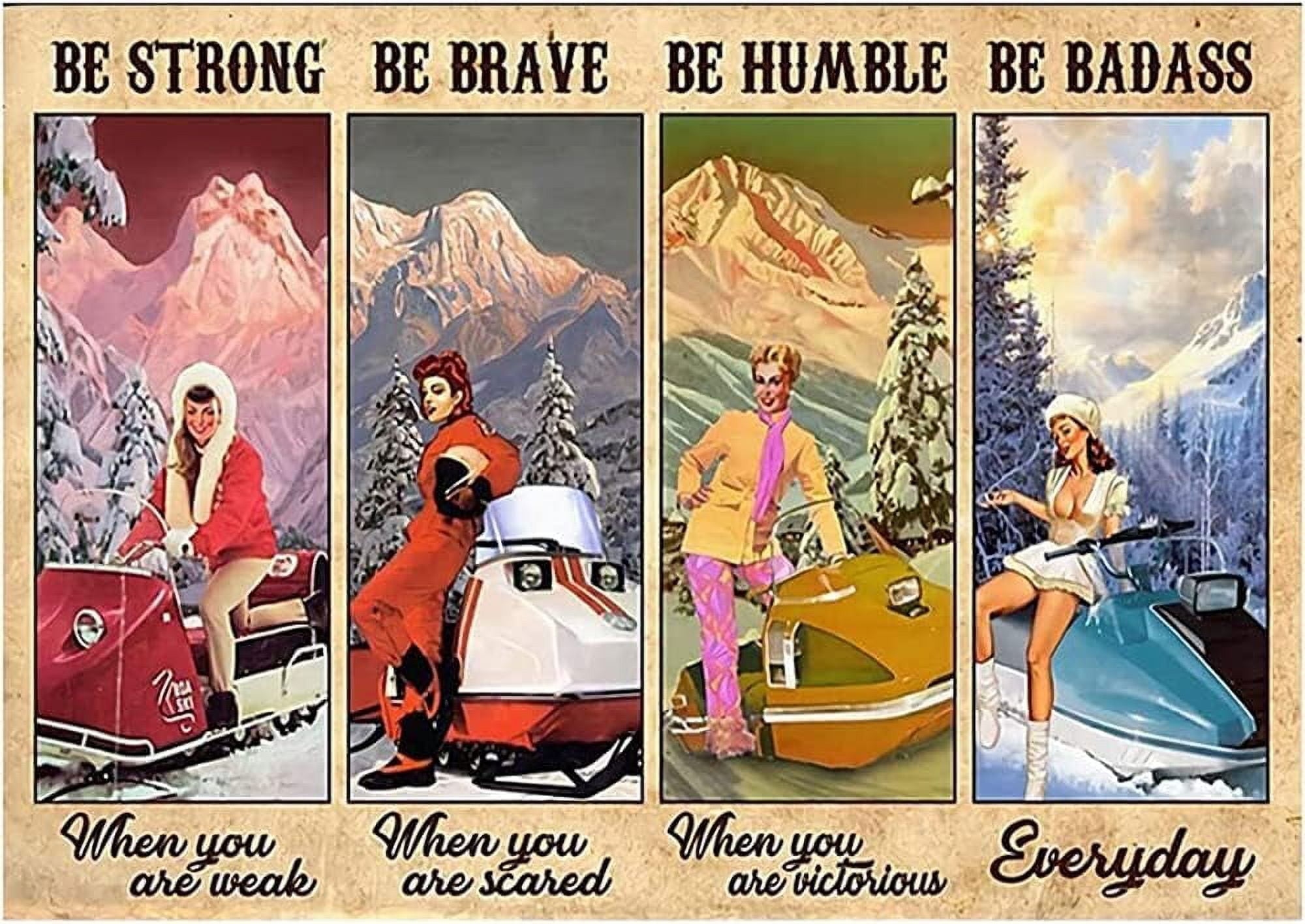 TUNIU Jigsaw Puzzles Snowmobile Woman Be Strong When You are Weak ...