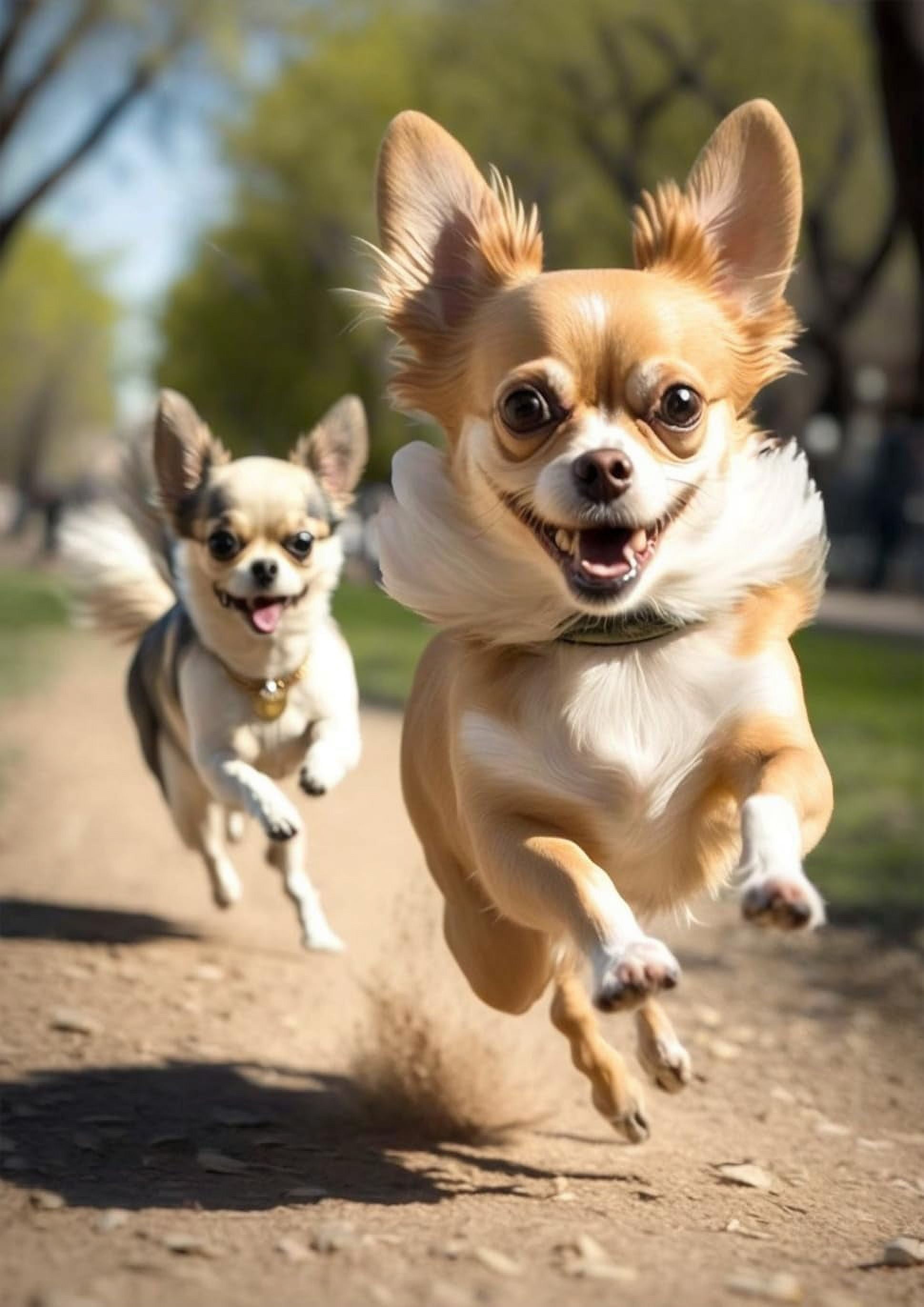 TUNIU Jigsaw Puzzles Two Chihuahuas Chasing Each Other Wooden Puzzle ...