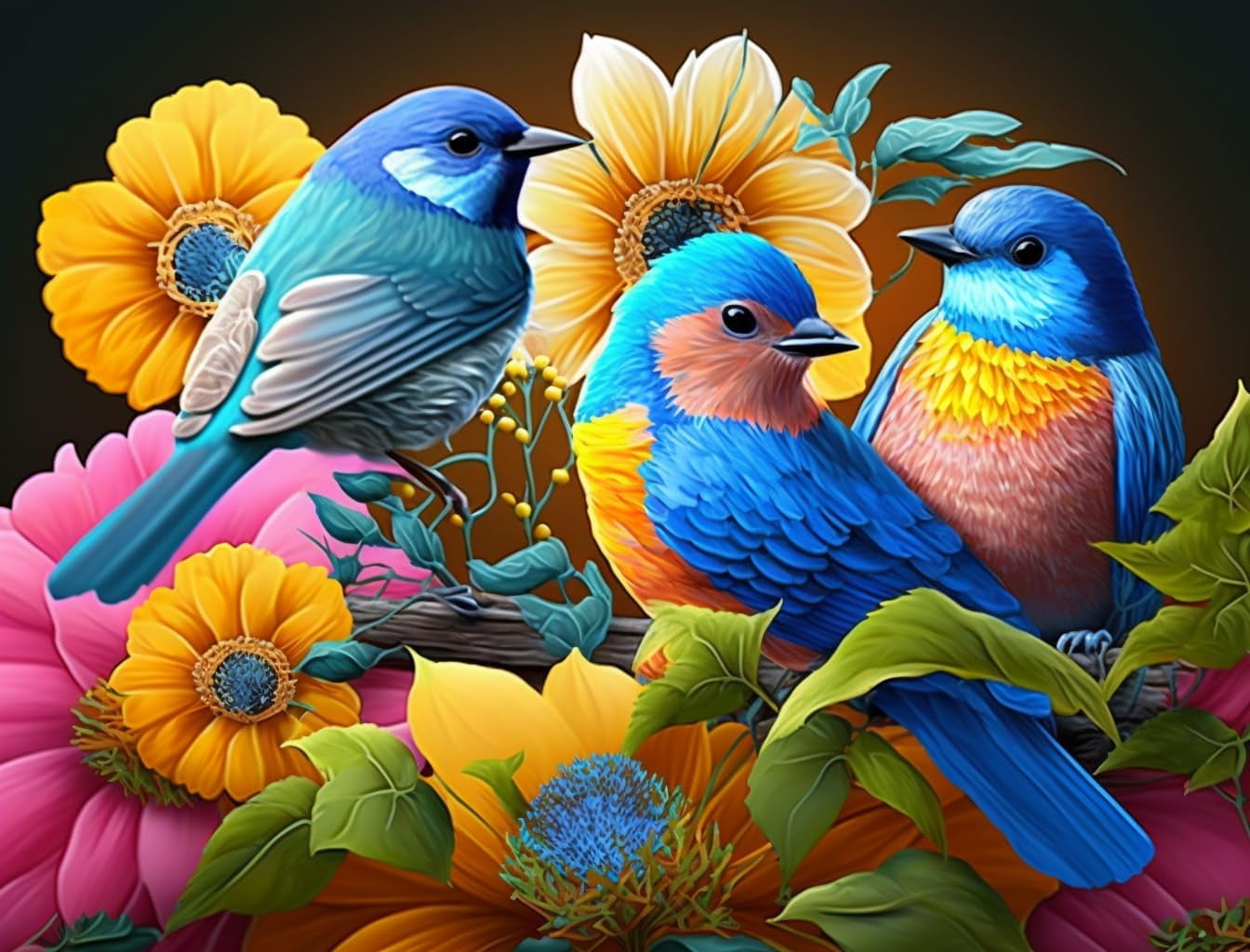 TUNIU Jigsaw Puzzles，Wooden Puzzles，Funny Puzzle Toys Flowering Blue ...