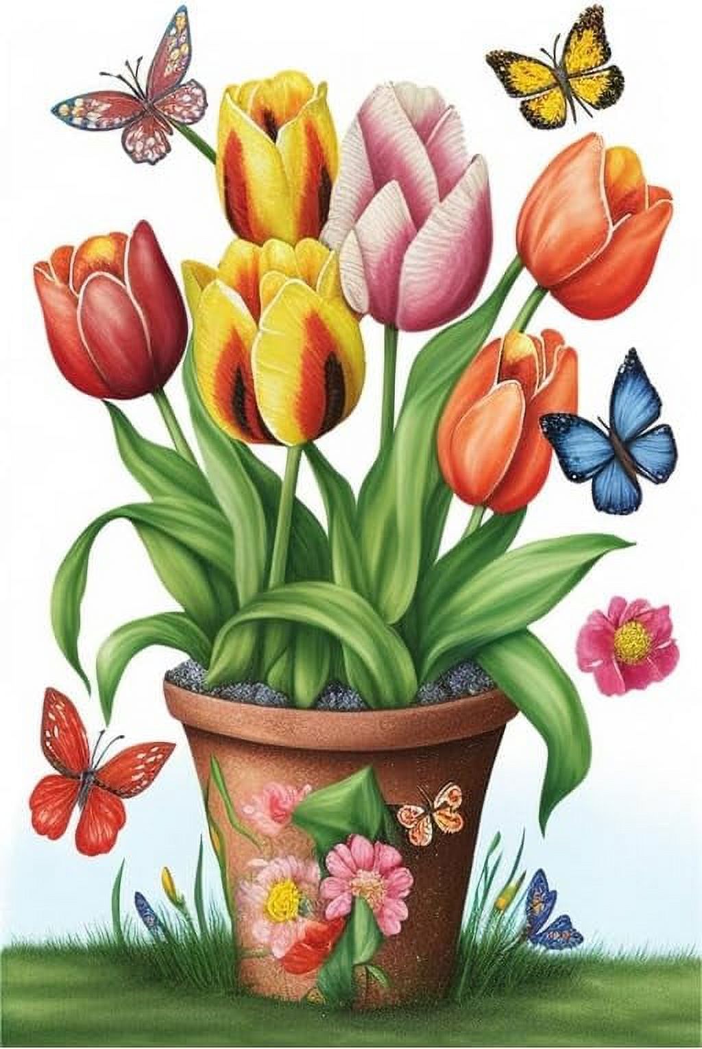 TUNIU Jigsaw Puzzles for Adults Tulip Potted Butterfly Wooden Puzzles ...