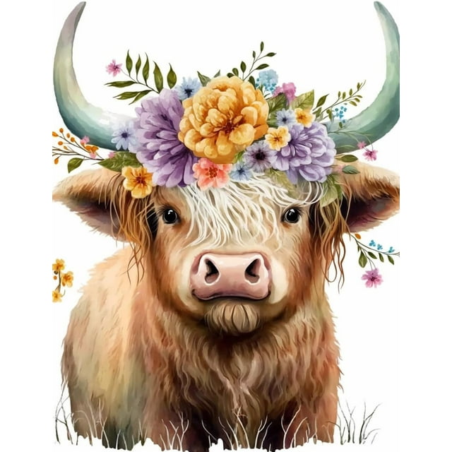 TUNIU Jigsaw Puzzles for Adults Wreath Cute Yak Crystal Wooden Puzzles ...