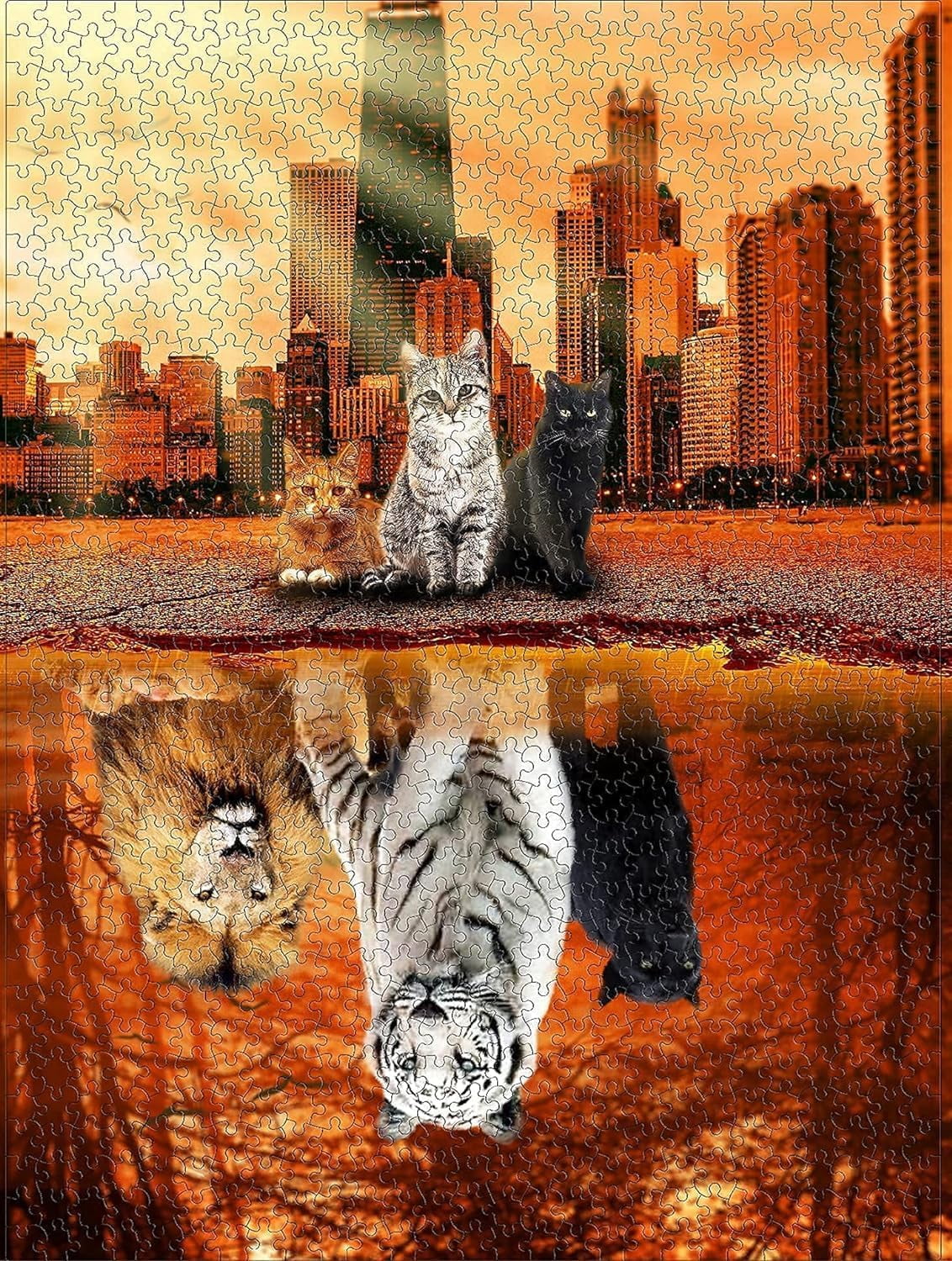 TUNIU Puzzles - Jigsaw Puzzles for Adults Cat Tiger Puzzle Animal ...