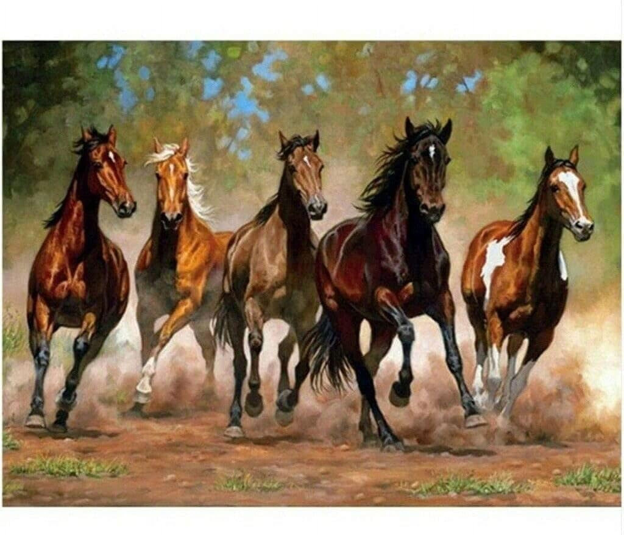 TUNIU Wooden Jigsaw Puzzle Animal Galloping Horse Brain Teaser for ...