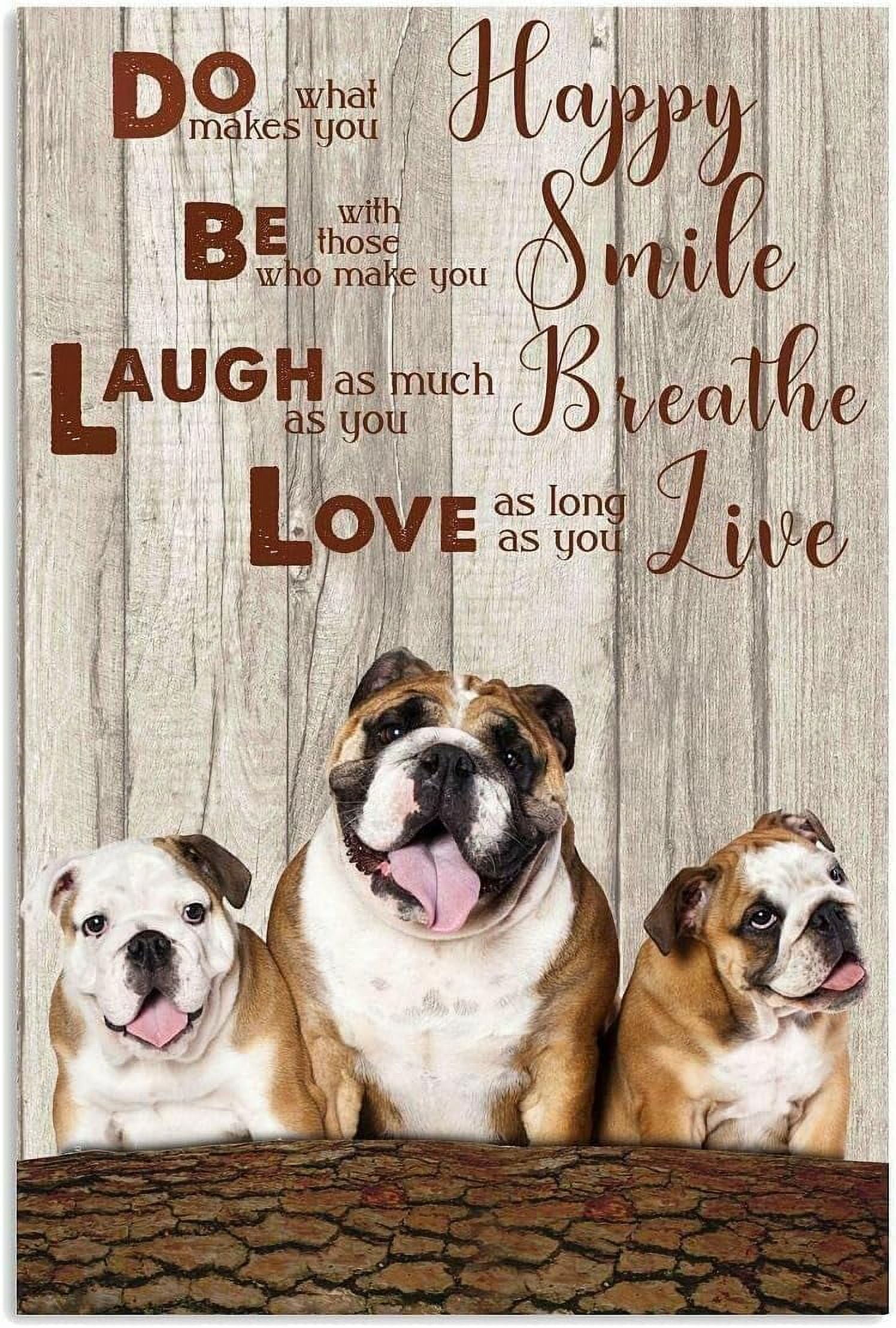 TUNIU Wooden Jigsaw Puzzle Bulldog Do What Makes Happy Laugh Love for ...