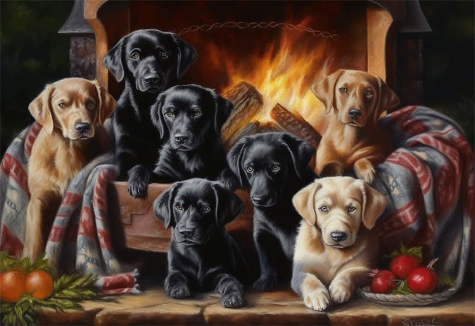 TUNIU Wooden Jigsaw Puzzle Labrador Dog with Yellow Black and Chocolate ...