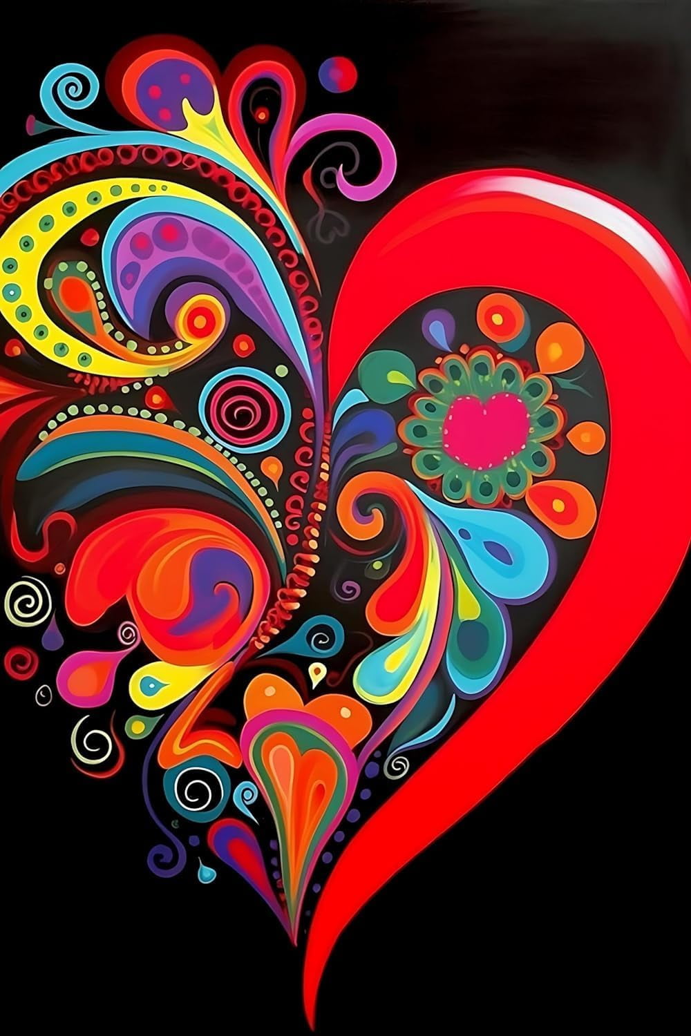 TUNIU Wooden Puzzle Happy Valentines Day Jigsaw Puzzle - A Bright Red ...