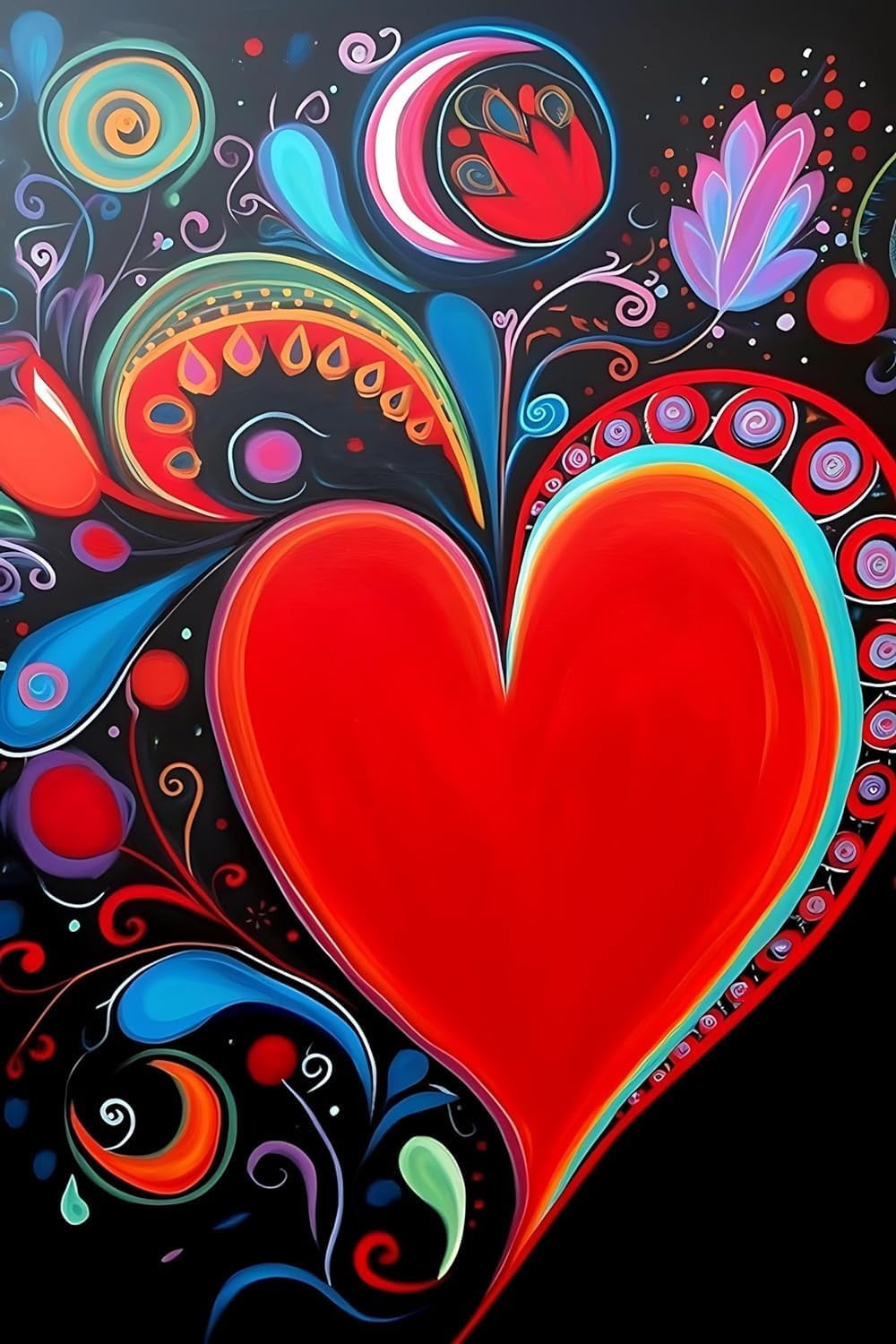 TUNIU Wooden Puzzle Happy Valentines Day Puzzles - Bright Red Heart ...