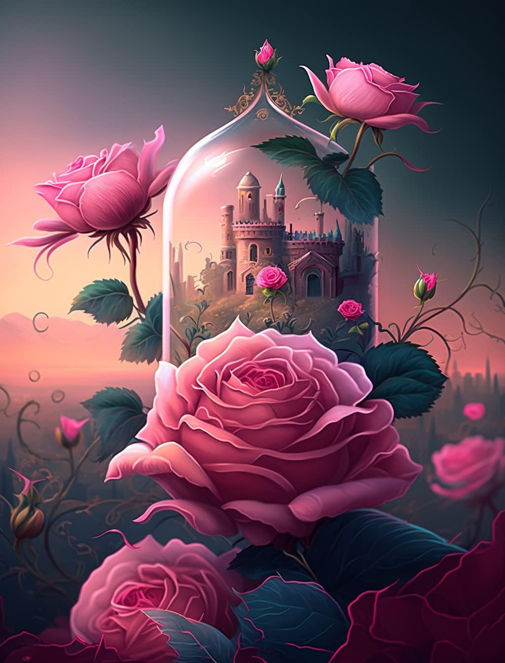 Wooden Puzzle, Jigsaw Puzzle, Puzzles for Adult 300 Pieces, Pink Rose ...