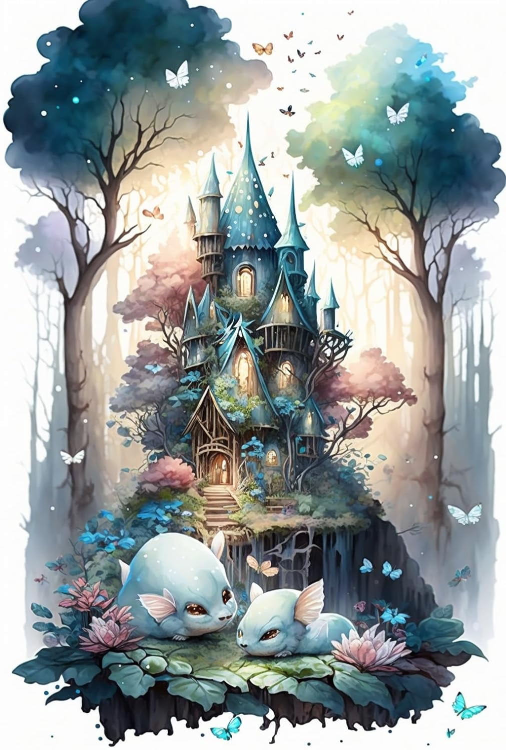 TUNIU Wooden Puzzle，Jigsaw Puzzle，Puzzles for Adults，Forest Elf Castle ...