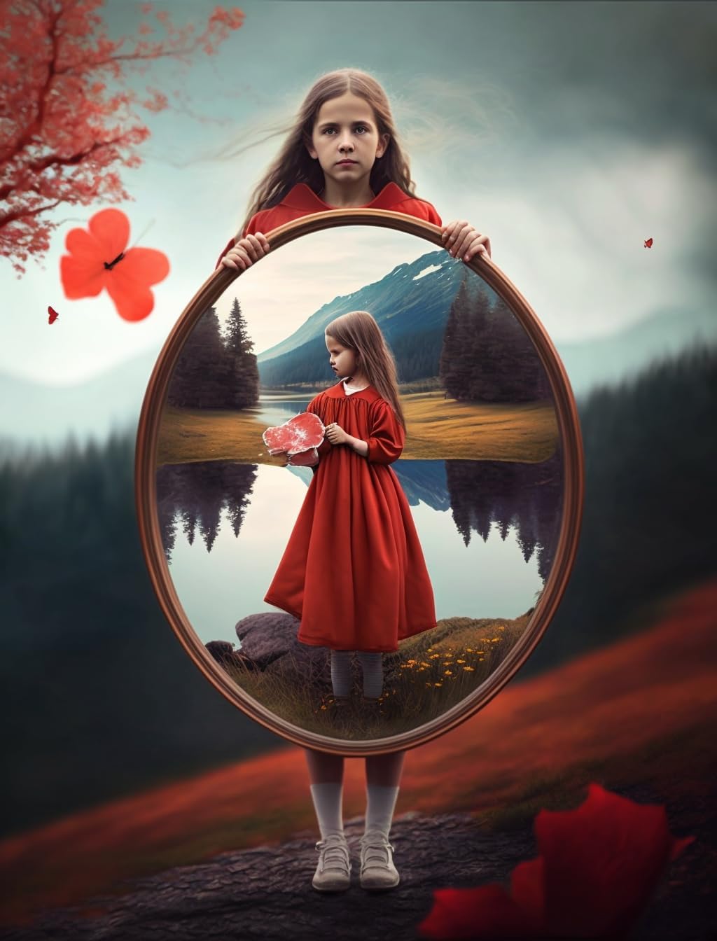 TUNIU Wooden Puzzle，Jigsaw Puzzle，Puzzles for Adults，Girl in Mirror ...