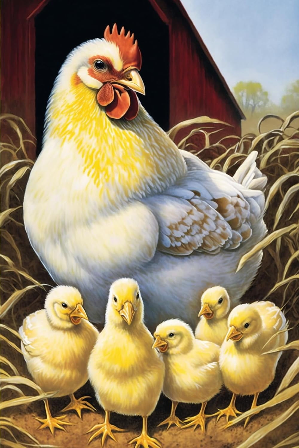 TUNIU Wooden Puzzle，Jigsaw Puzzles Cute Chicken Family Puzzle，30" x 20 ...