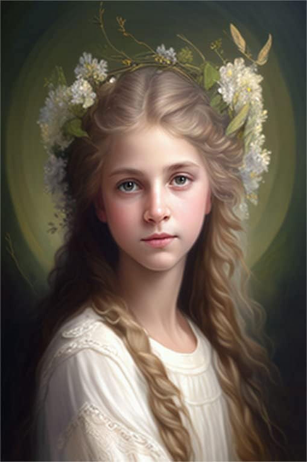 TUNIU Wooden Puzzle，Jigsaw Puzzles Floral Angel Girl Puzzle，15" x 10 ...