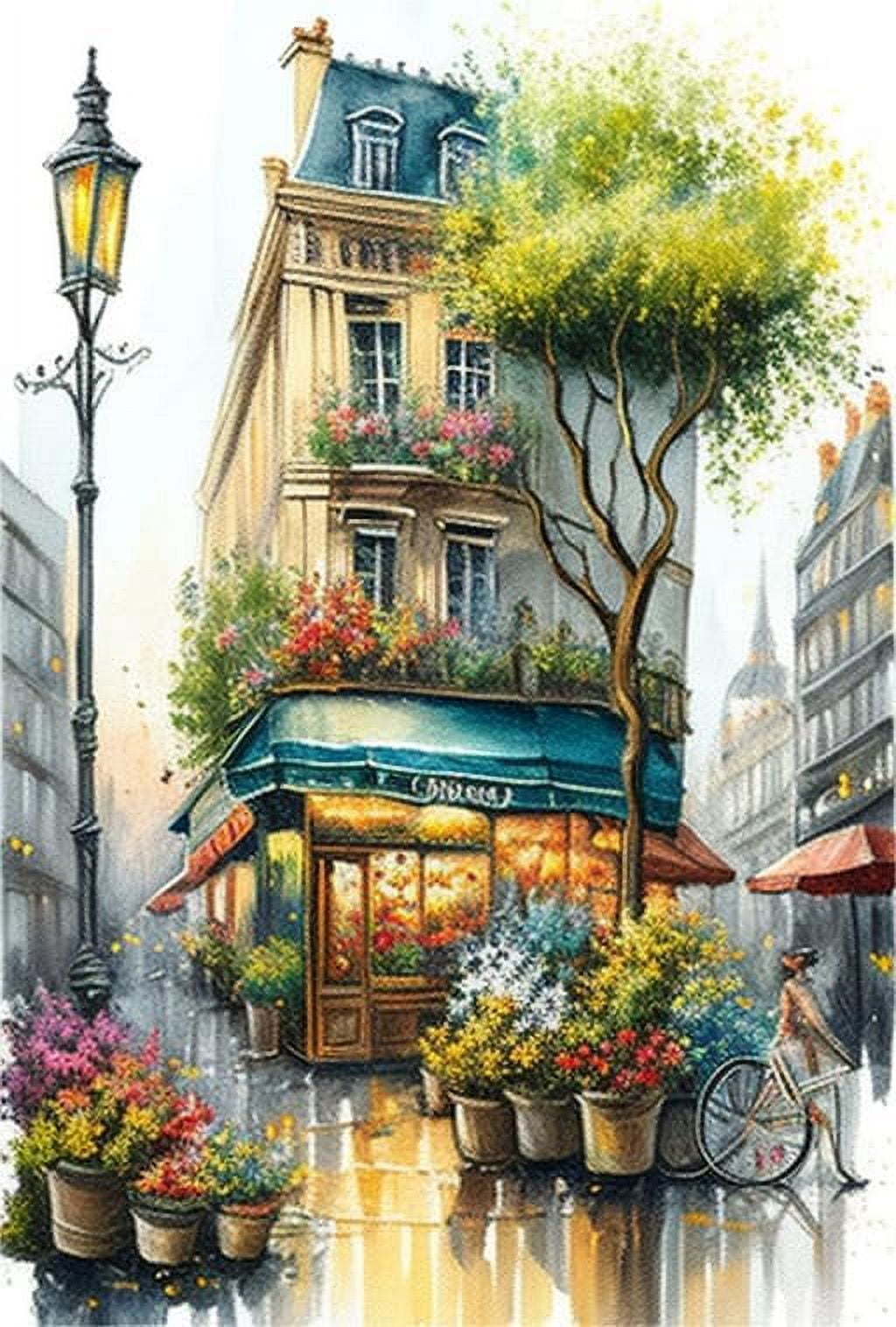 TUNIU Wooden Puzzle，Jigsaw Puzzles Painted City Street Scene Puzzle，15 ...