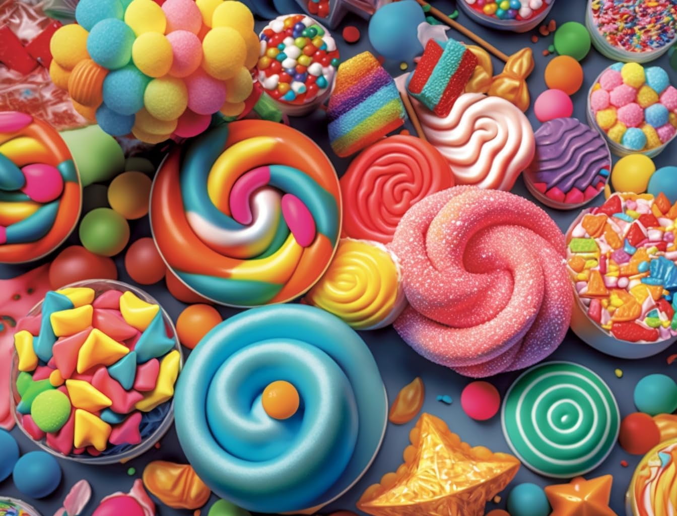 TUNIU Wooden Puzzle，Jigsaw Puzzles Sweet Candy World Puzzle，15" x 20 ...