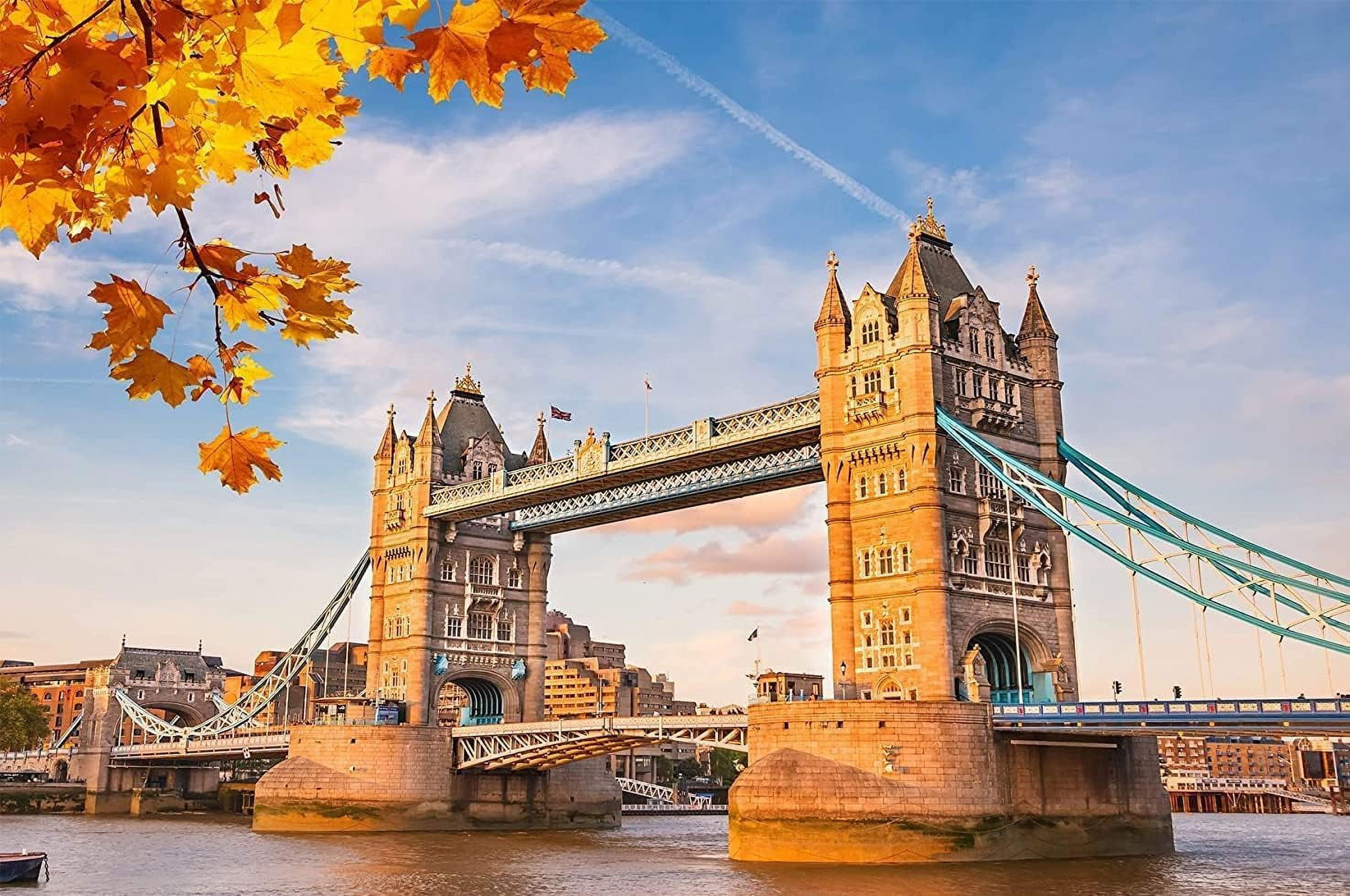 TUNIU Wooden Puzzle Jigsaw Puzzles for Adults Color London Bridge ...