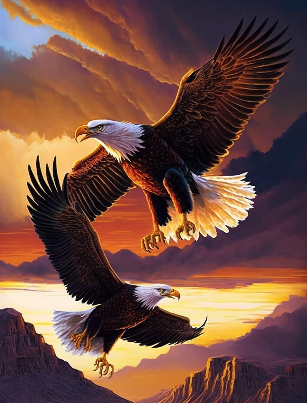 TUNIU Wooden Puzzle Jigsaw Puzzles for Kids & Adults Soaring Eagle Fun ...